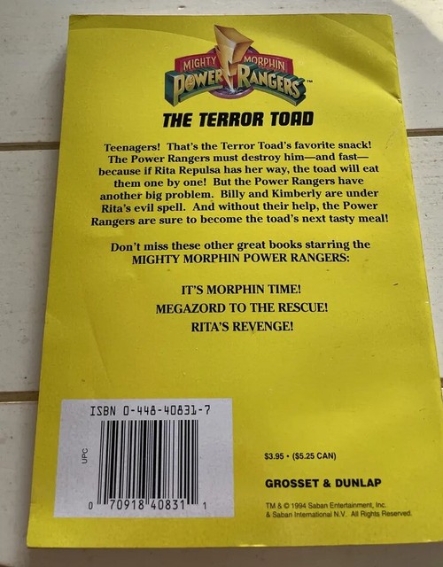 Mighty Morphin Power Rangers Ser.: The Terror Toad by Jean Waricha ...