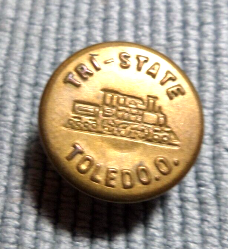 Antique Metal Picture Work Stud Overall Button TRI-STATE TOLEDO ...