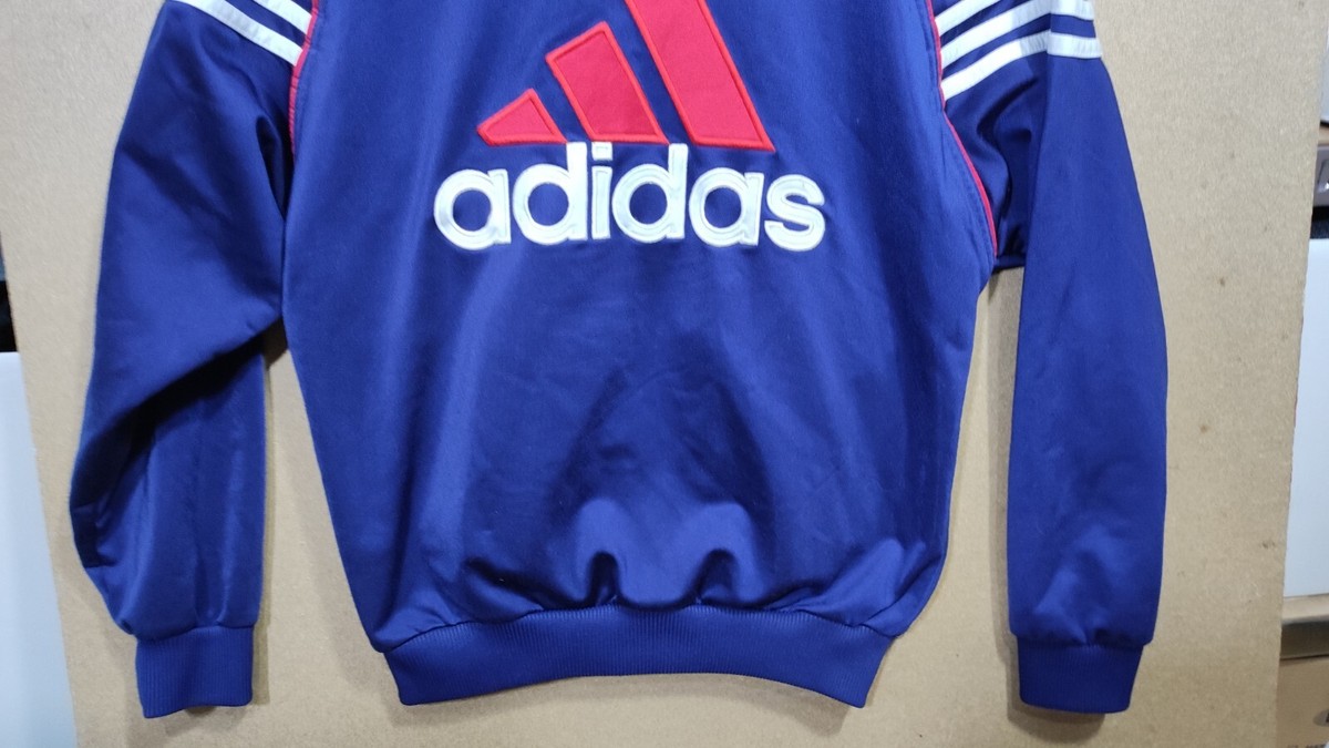 Vintage Adidas Blue Sample Track Jacket Size Teen 10-12Y 152 Vintage Adidas Blue Sample Track Jacket Size Teen 10-12Y 152