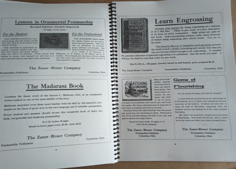 C C Canan (1921) Collection of Penmanship Ornamental Lettering Drawing ...