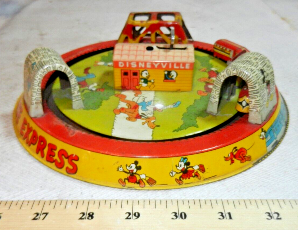 Vintage 1950's Marx Tin Litho Wind-Up Mickey Mouse Express Working (see ...