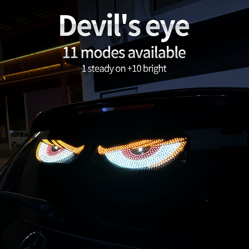 2pcs Dynamic Devil Eye Light Lamp for Car Windows Flash Led Eyes for ...