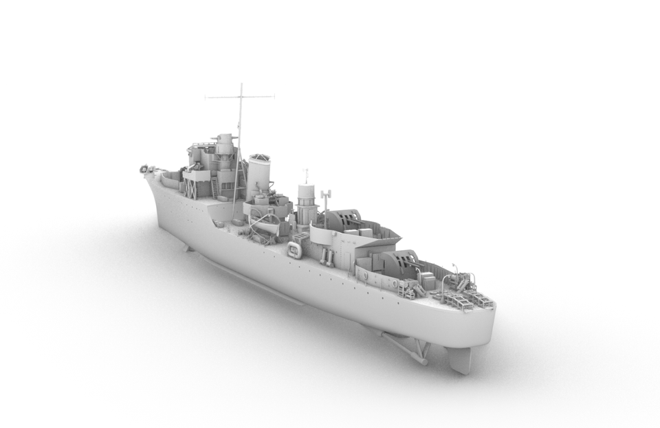 1/72 HMS HUNT (Type II) class Destroyer (full hull) 3D Printed kit RC ...