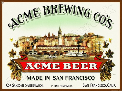 Acme Brewing Co. Acme Beer Label 18" x 24" Metal Sign | eBay