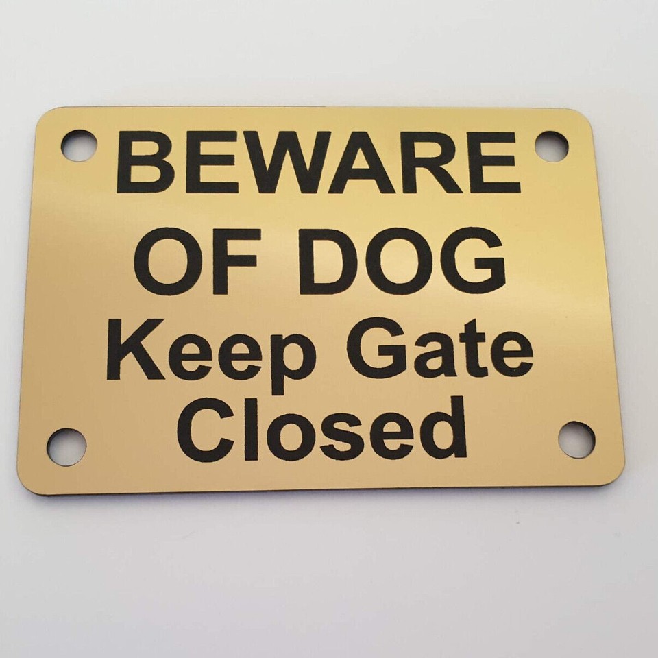 Beware of Dog Keep Gate Closed Sign Plaque Close Shut Outdoor Rated ...