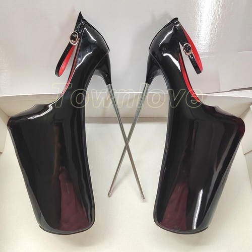 Women 30cm Ultra High Stiletto High Heel Shoes Ankle Buckle Pumps Shoe ...