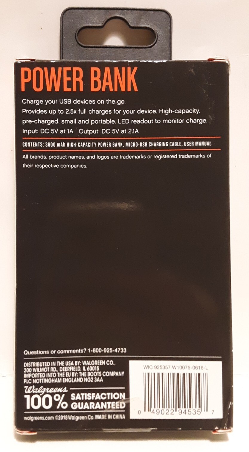 Power+Bank+3600+mAh+by+Infinitive+Rechargeable+Battery for sale online ...