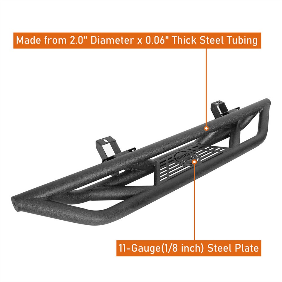 Fit 2-Door 2018-2025 Jeep Wrangler JL Tubular Side Step Nerf Bar ...