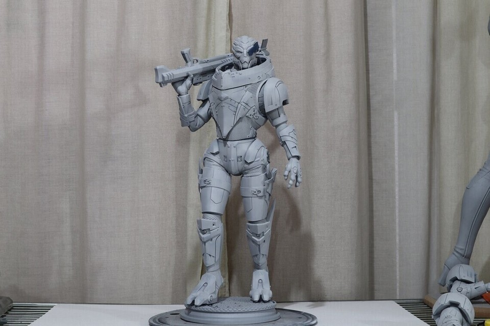 Garrus Vakarian 3D Printed Figure, Unpainted Mass Effect Model, Turian ...