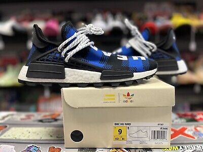 New Adidas Pharrell NMD Human Race Trail BBC Blue Plaid 2019 New Adidas Pharrell NMD Human Race Trail BBC Blue Plaid 2019
