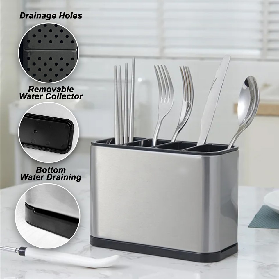 Kitchen Cutlery Holder Spoon Fork Storage Rack Organizer Utensils ...