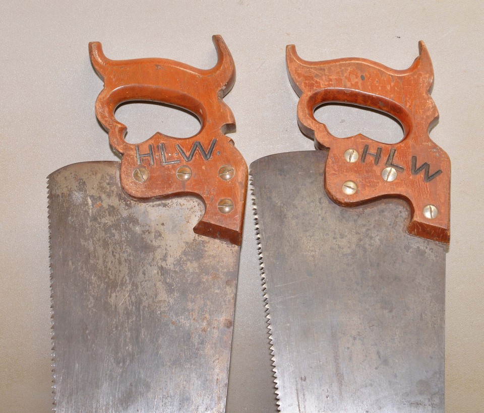2 Disston hand saws No 12 antique 1888 - 1896 & D-12 collectible 7 TPI ...