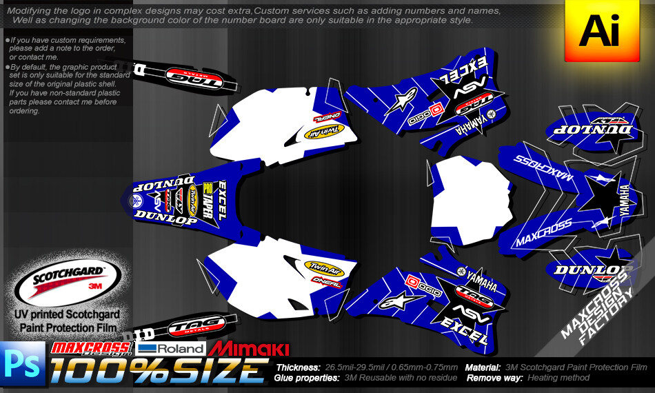 YAMAHA WR250F WR450F YZ250F YZ450F 2006 2007 2008 2009 MAXCROSS ...
