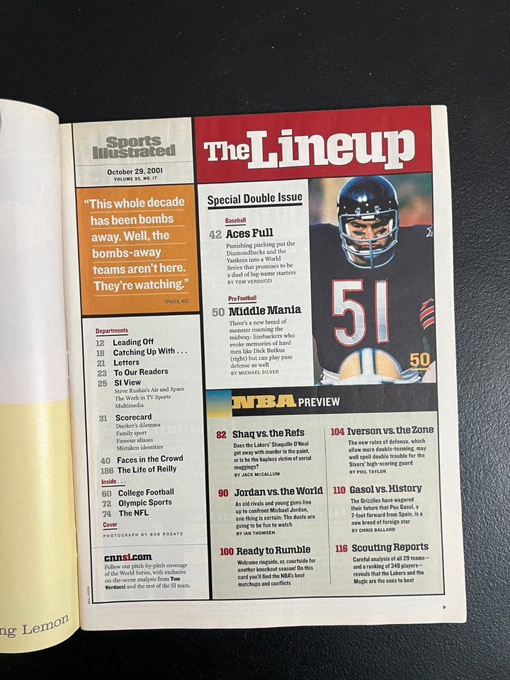 October 29, 2001 Sports Illustrated Magazine Michael Jordan Washington ...