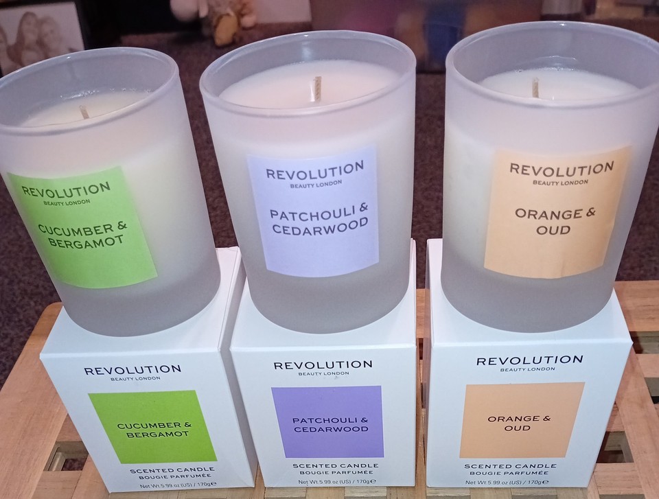 Set Of 3 Brand New Revolution Candles 3 Different Scents | eBay