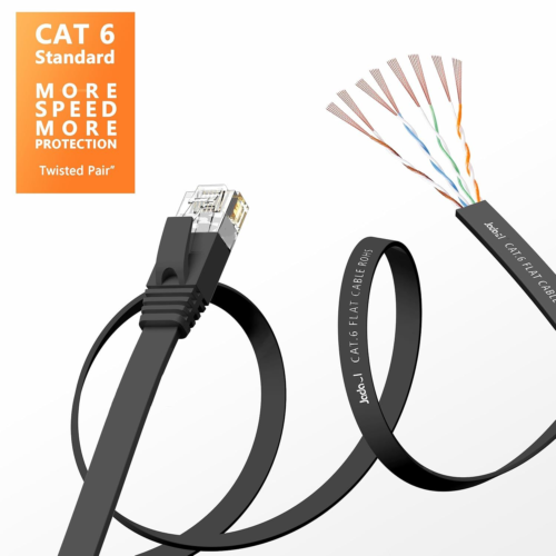 Cat 6 Ethernet Cable 50 ft, Outdoor & Indoor, 10Gbps Support Cat8 50ft ...