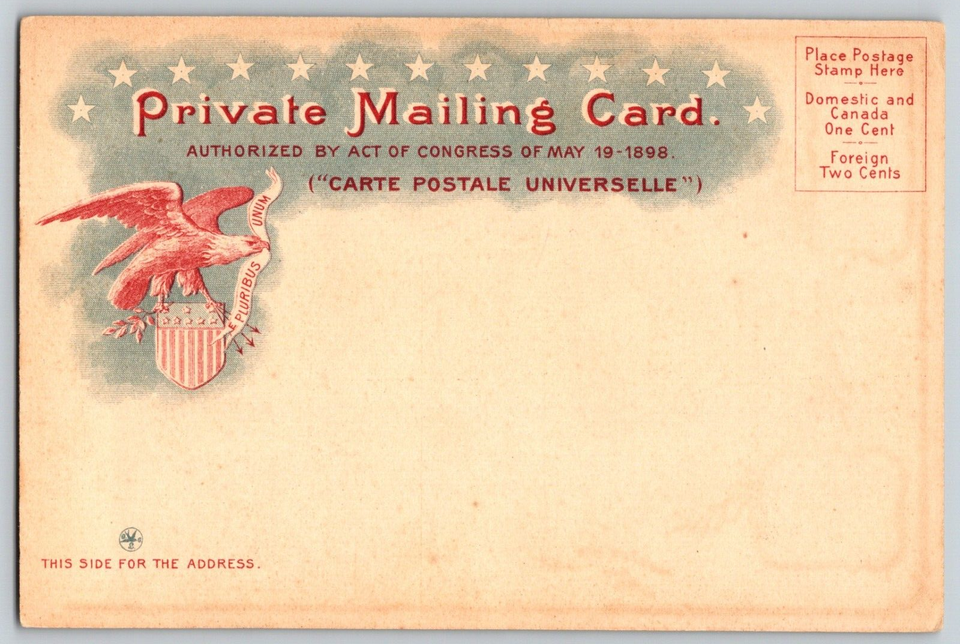 Patriotic Private Mailing Card First 13 State Seals w/ Gilt Border Art ...