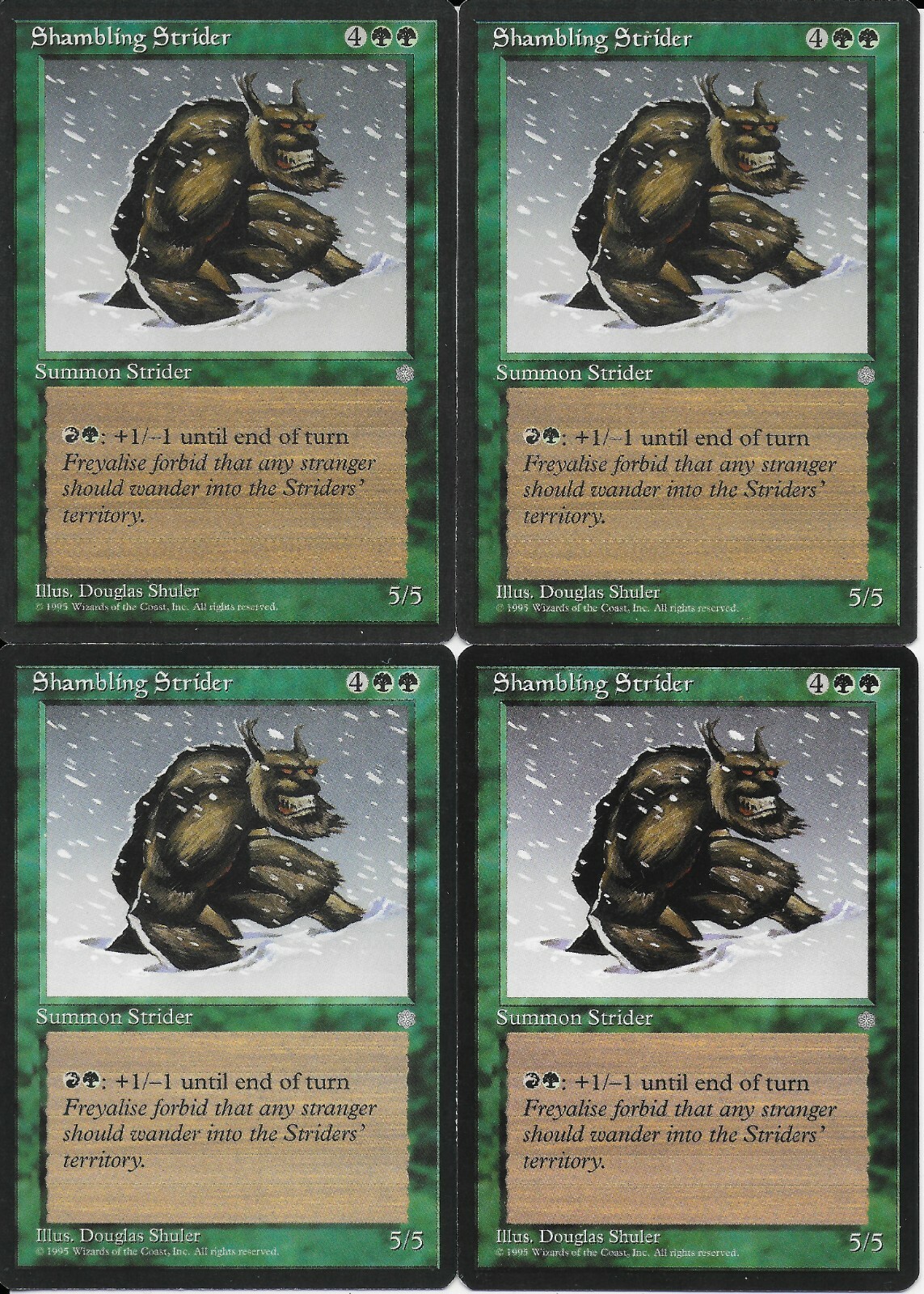MTG: SHAMBLING STRIDER Ice Age COMMON; played, Excellent condition x4 ...