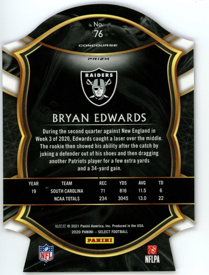 2020 Select Concourse Red Bryan Edwards RC Die Cut #76 | eBay