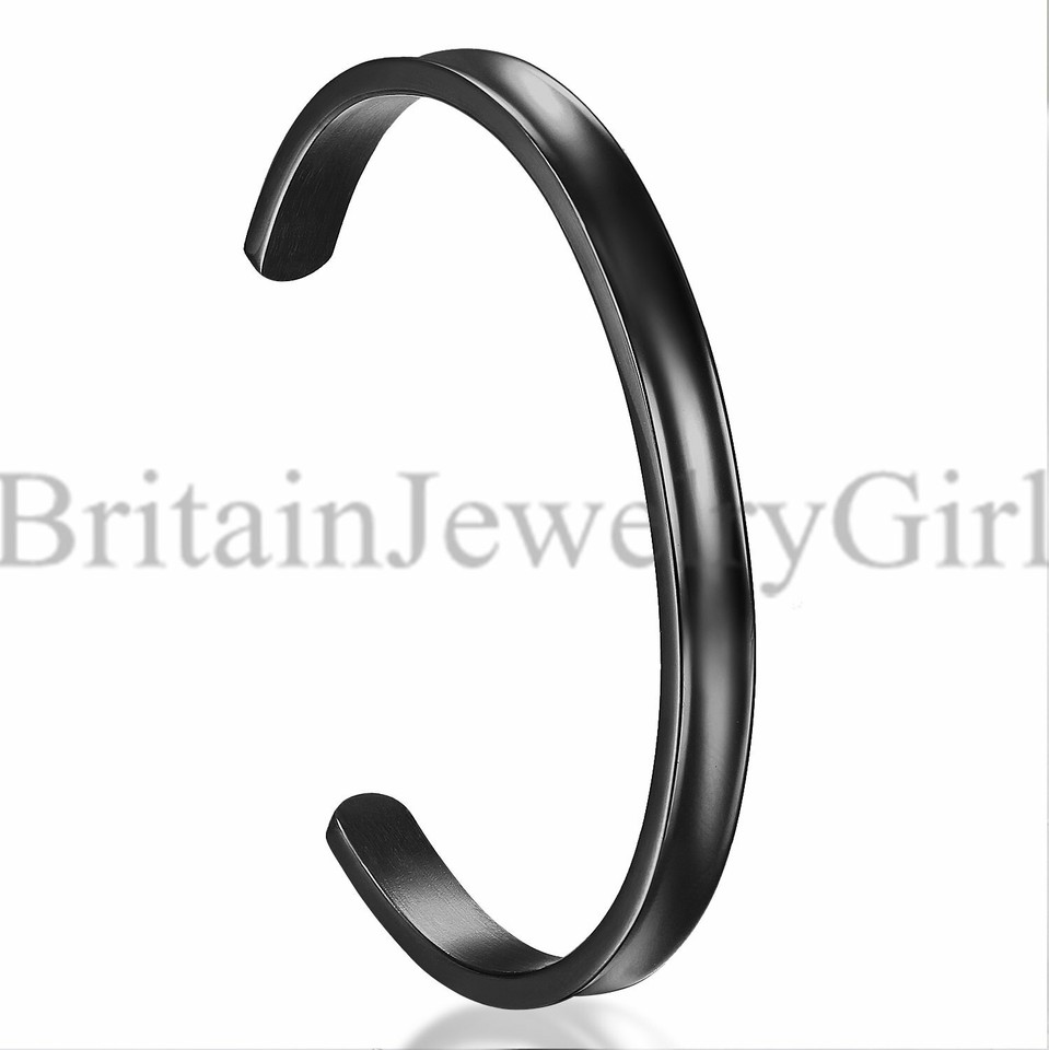 Fashion 6MM Stainless Steel Polished Open Cuff Bangle Bracelet for ...