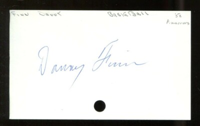 Danny Finn Signed Index Card 3x5 Autographed Warriors D:2007 St. John's ...