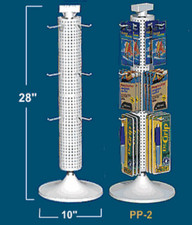 2 Sided Counter Top Peg Board Spinner Rack Display With Hooks for sale ...