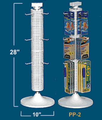 Counter Top Peg Board Spinner Rack Black Plastic Display w/Hooks Store ...