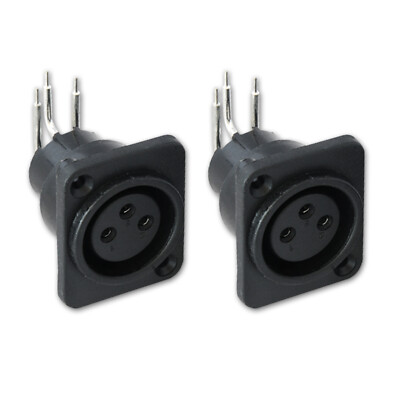 High Quality XLR 3 Pin Panel Mount Female Chassis Socket Connector ...