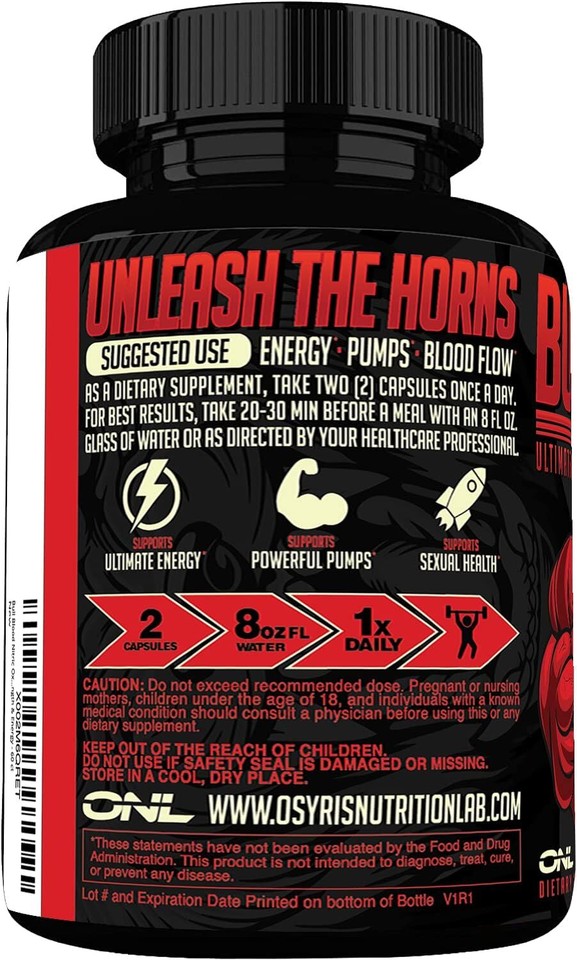 Bull Blood Nitric Oxide Supplement for Men - Nitrous Oxide Booster 60 ...