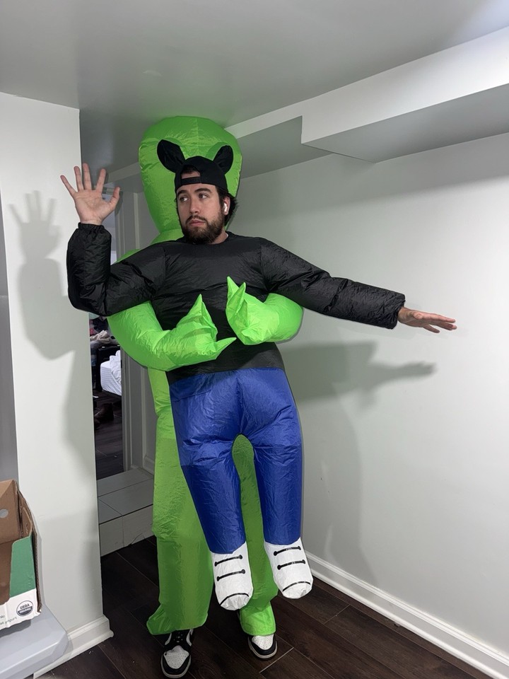 Inflatable Alien Costume Adult Alien Kidnap Abduction Blow Up Suit ...