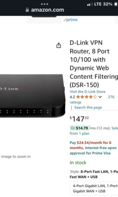 D-LINK DSR-150 8-Port VPN Router with Dynamic Web Content Filtering | eBay