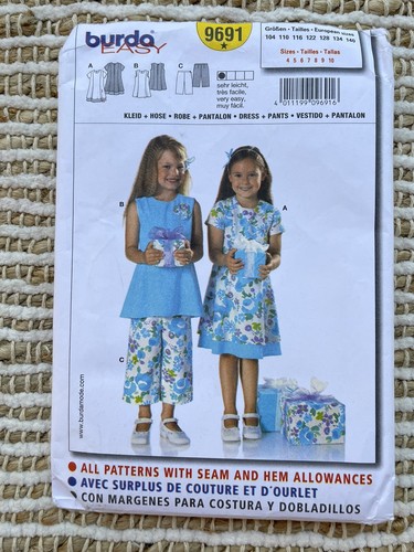Burda 9691 | Kid Girl Dress Tunic PantsSewing Pattern | New | UnCut | 4 ...