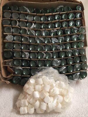 106-Pack - 1oz Green GLASS BOTTLES WITH Euro caps 30ml | eBay