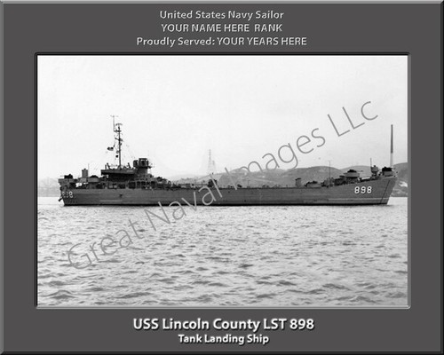 USS Lincoln County LST 898 Personalized Canvas Ship Photo Print Navy ...