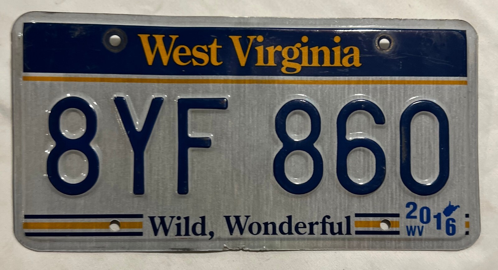 LICENSE PLATE'S WEST VIRGINIA 8YF 860 2016 | eBay