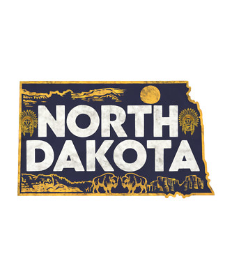 North Dakota State Sticker 3" Pride USA Farmland Home Country Retro ...