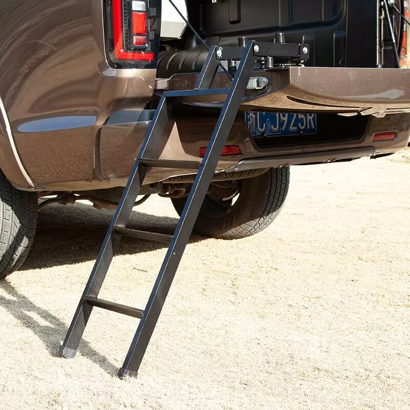 Truck Pickup Folding Bed Stairs Tailgate Ladder Step For Rivian R1T ...