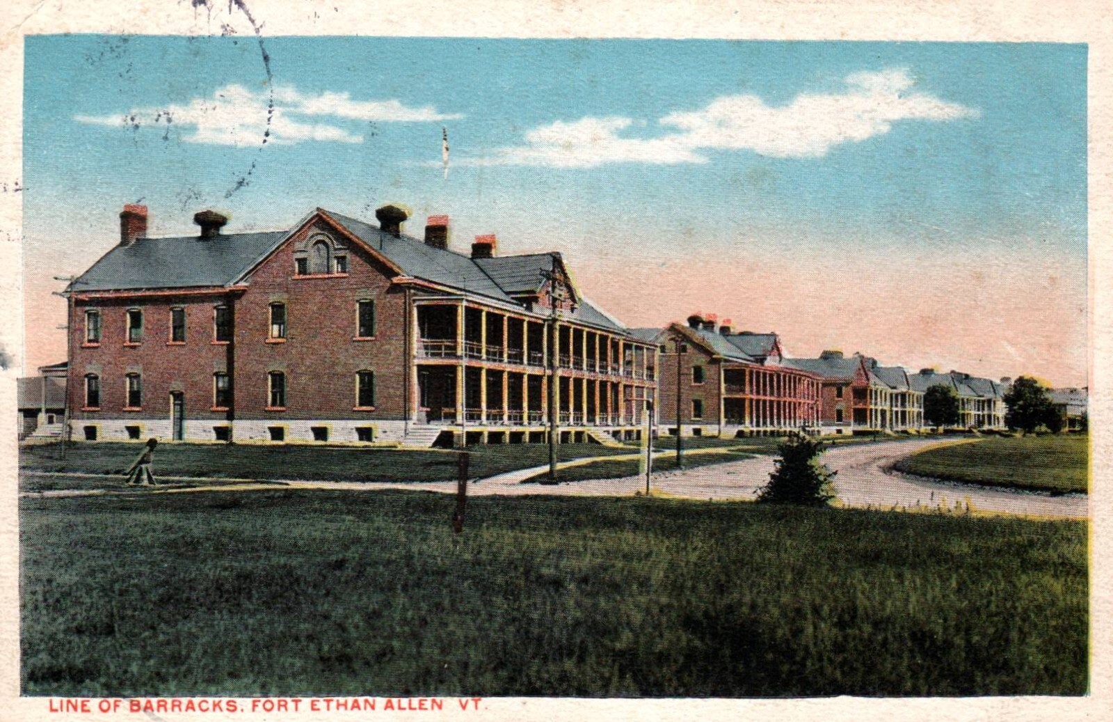 Fort Ethan Allen Vt. Line of Barracks Vintage 1916 Postcard | eBay