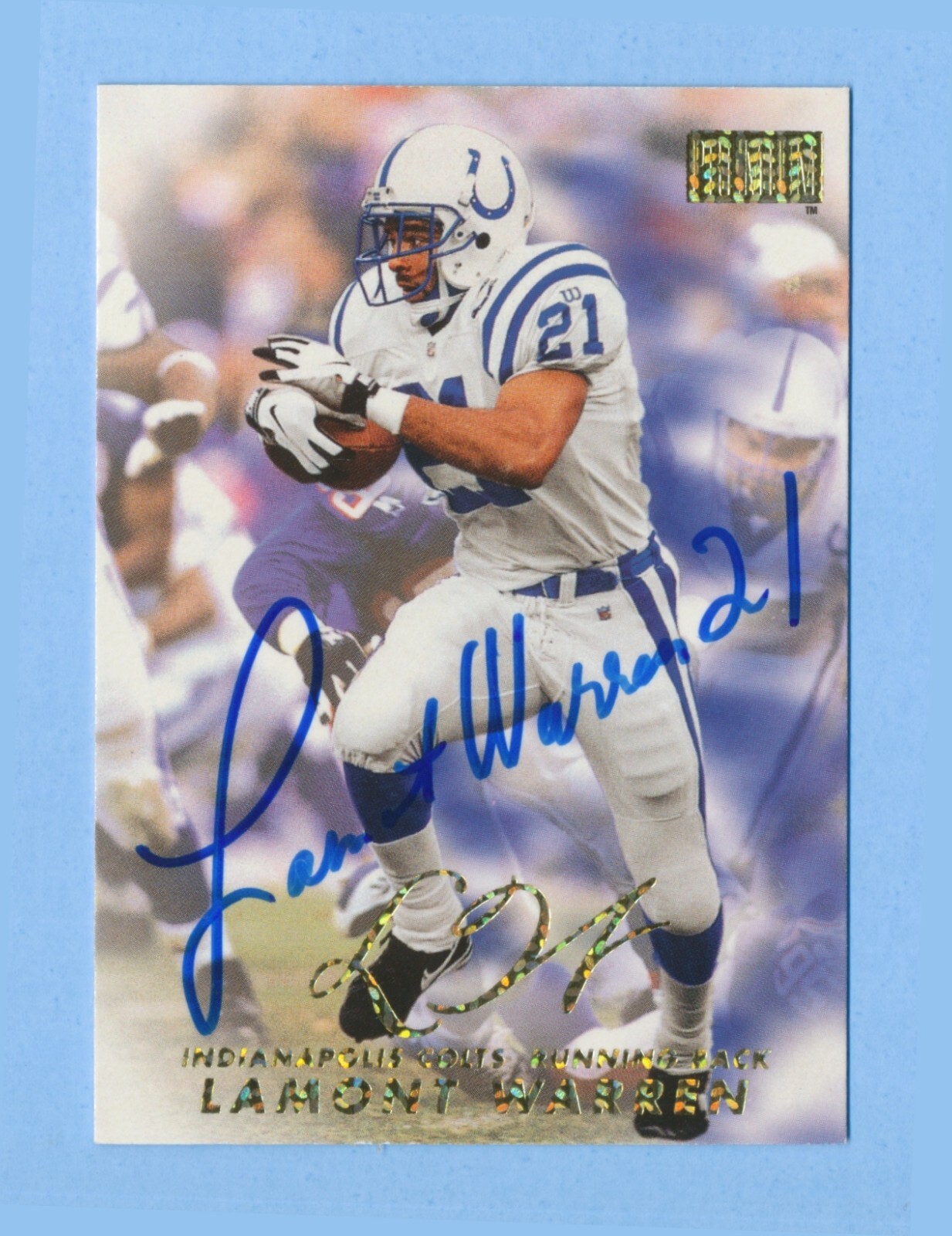 Lamont Warren - Signed/Autographed 1998 Skybox Premium Card #93 - Colts ...