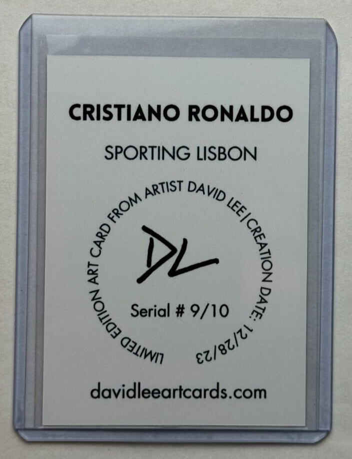 Cristiano Ronaldo Limited Edition Artist Signed Sporting Lisbon Card 9/ ...