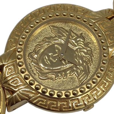 GIANNI VERSACE 7008002 Medusa Coin Watch Quartz Gold | eBay
