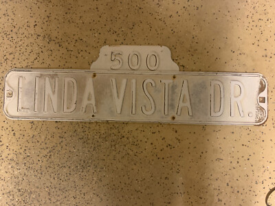 Original 1930’s Metal embossed street sign “Linda vista Dr. 500” | eBay