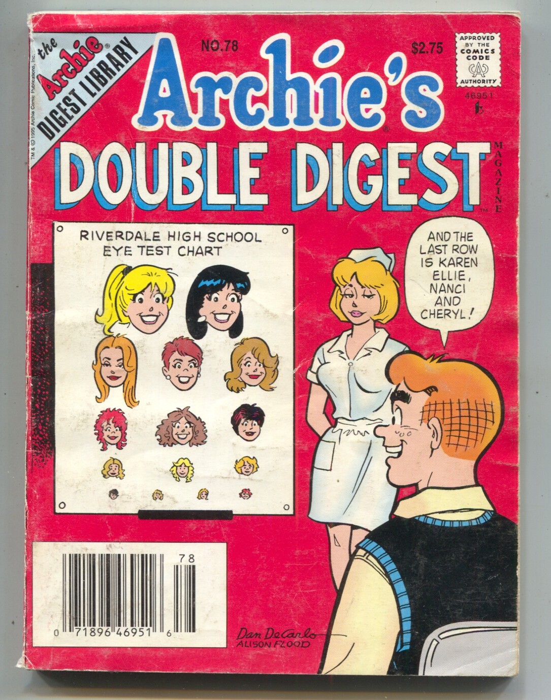 Archie's Double Digest 78 Library 1995 FN Betty Veronica Eye Doctor ...