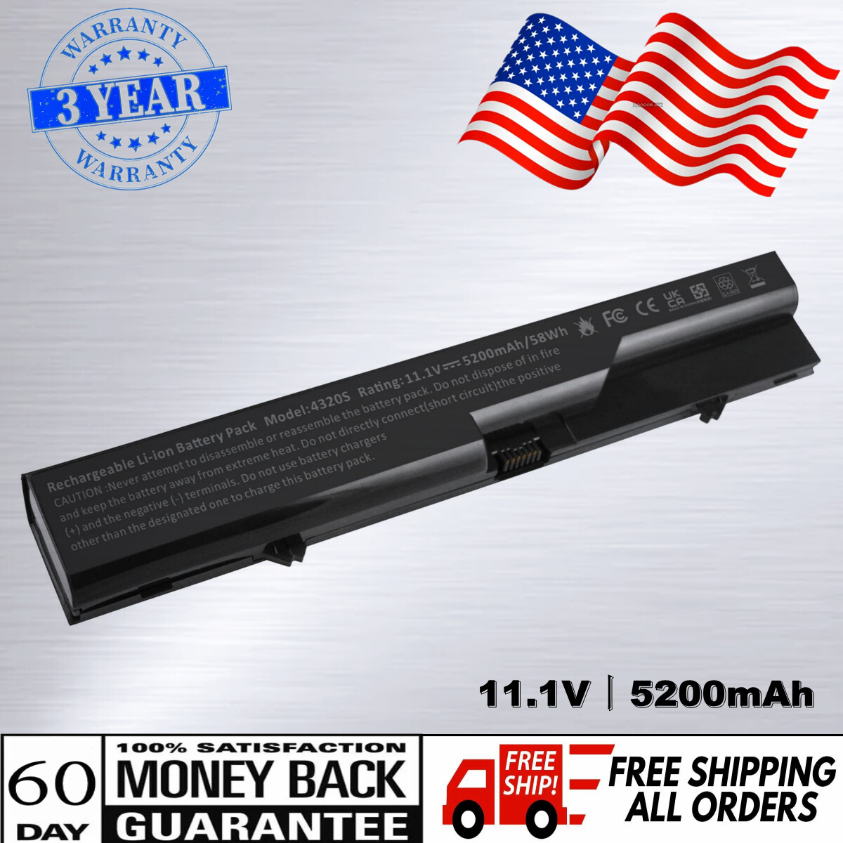 Battery PH06 For HP 620 625 Probook 4520s 4525s 4320s 4420s HSTNN-LB1A ...