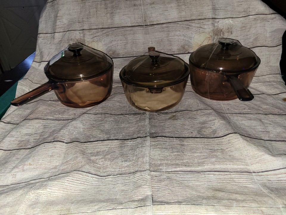 15 Piece Vision Ware Pyrex Corning Rangetop Cookware Dutch Pot Pan ...