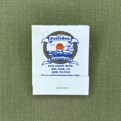 The Poseidon Restaurant Del Mar California Rare Vintage Matchbook ...