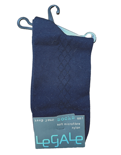 1 Pr Legale Women's Soft Microfibre Nylon Patterned Navy Crew Dress ...