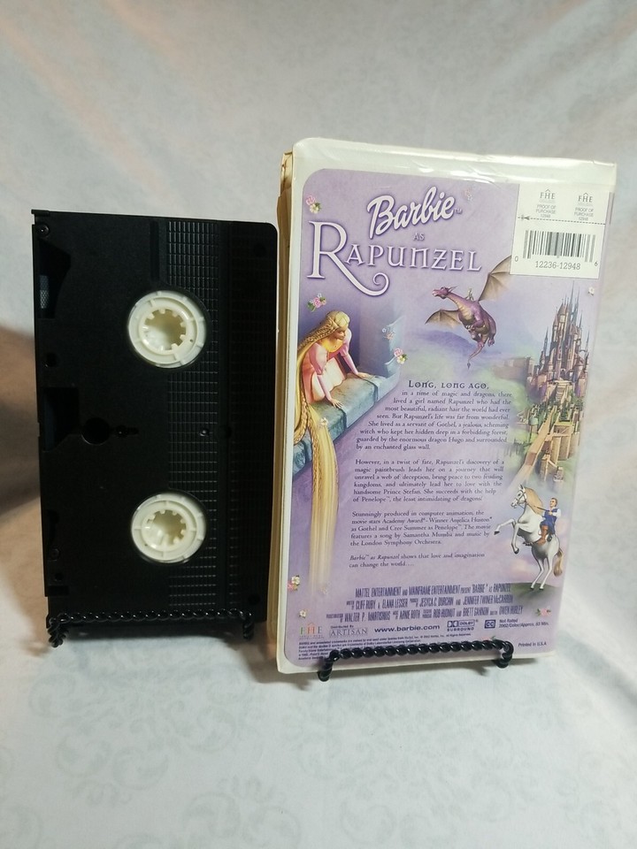 Barbie as Rapunzel (VHS, 2002, Clamshell) Mattel Entertainment Fairy ...