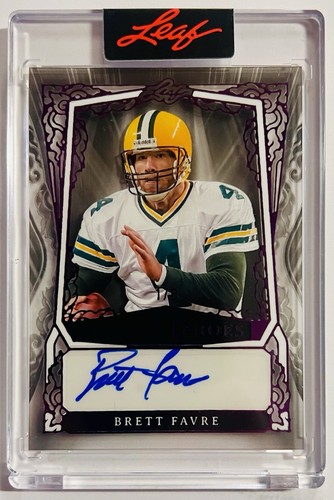 2025 Leaf Metal Sports Heroes Brett Favre Purple Auto Autograph 1/6 #BA ...