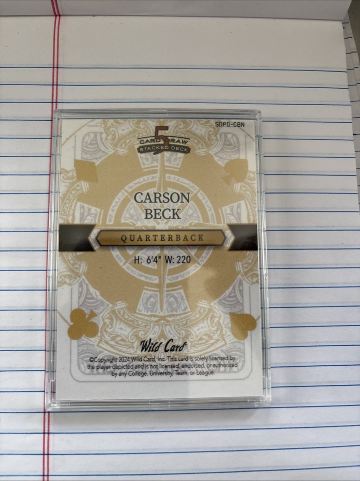 2024 wild card 5 card draw football Carson Beck PRC NUMBERED 3/3 | eBay